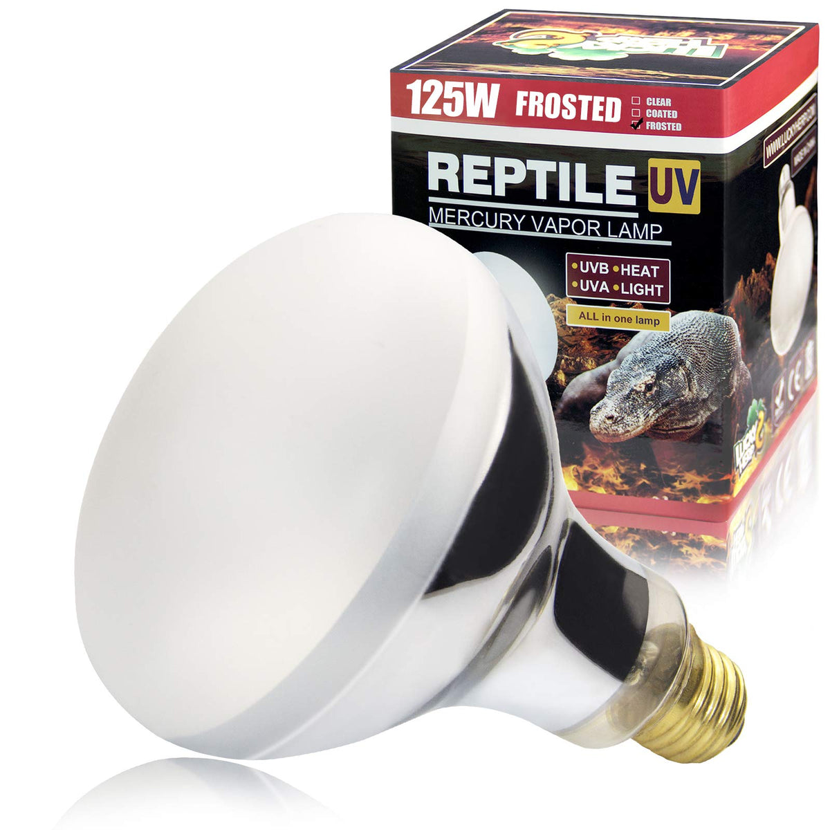 Lucky Herp 125 Watt Uva+Uvb Mercury Vapor Bulb High Intensity Self-Ballasted Heat Basking Lamp ...