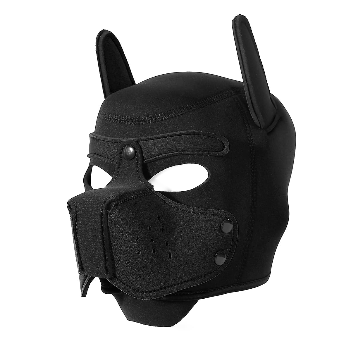 Neoprene Puppy Face Muzzle Dog Removable Full Face Pup Hood Mask (Blac ...