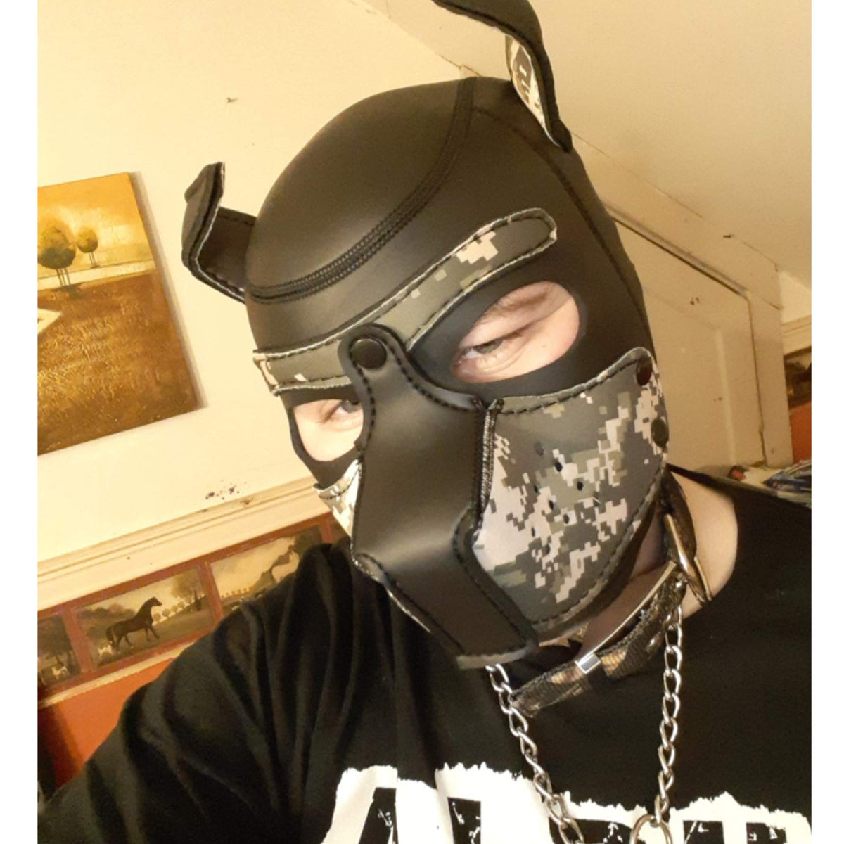 Leweceeo Neoprene Puppy Hood Camo Full Face Mask Cosplay Costume Dog ...