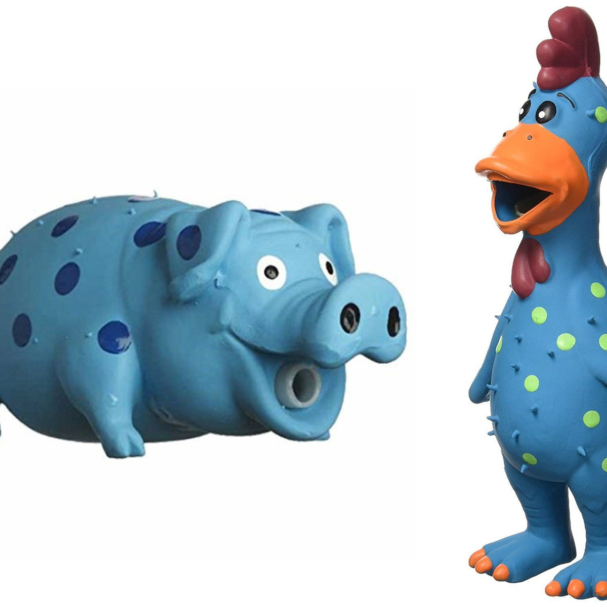 Multipet Latex Grunting Toy Bundle Color:Goblet Pig and Globken Chicken ...