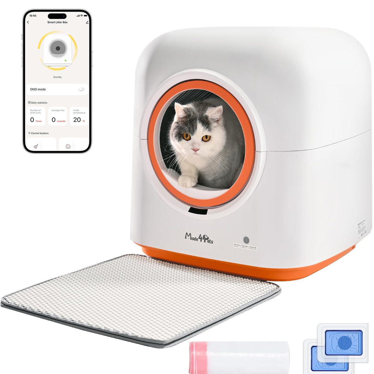 Made4Pets Self-Cleaning Litter Box, Automatic Cat Litter Box With App ...