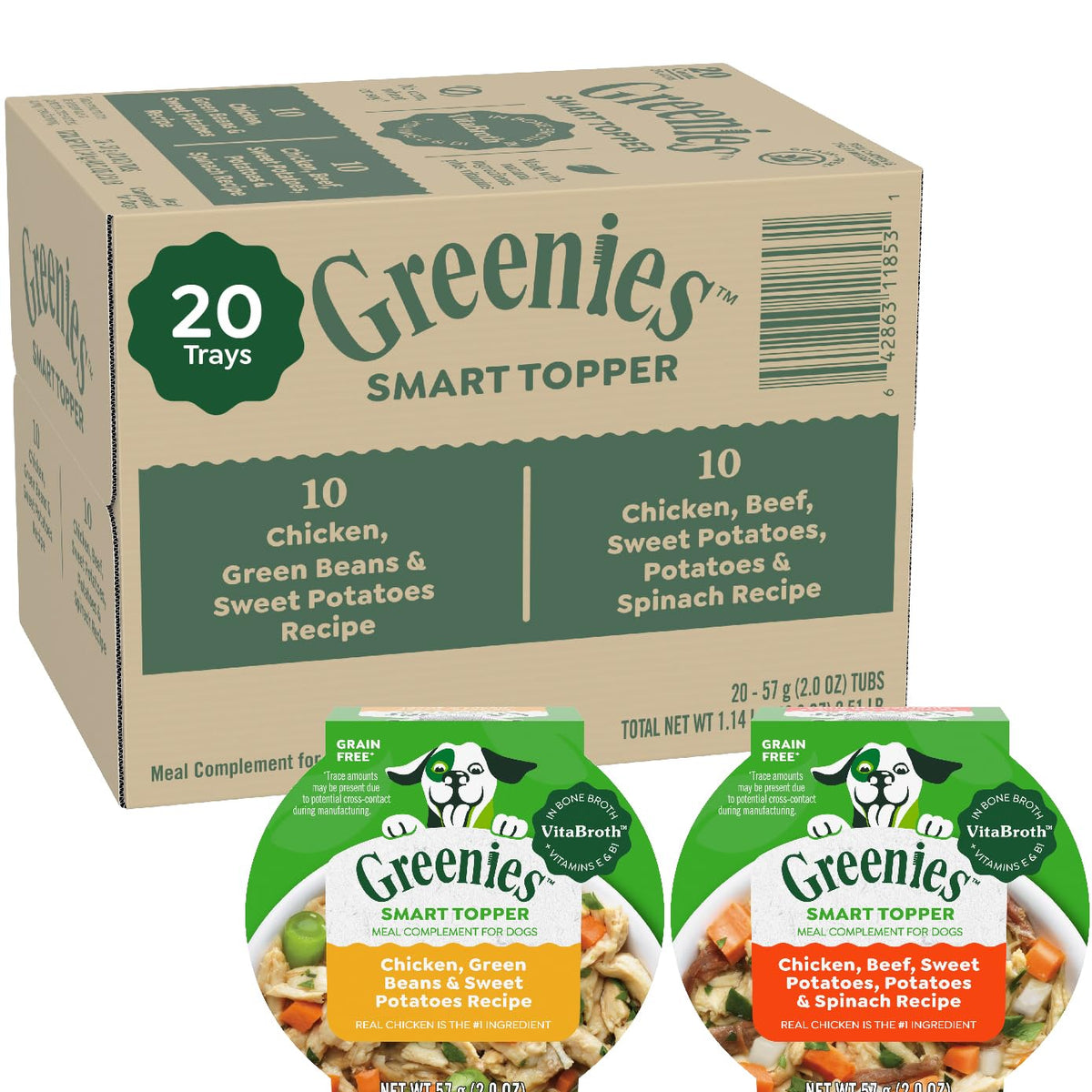 Greenies Smart Topper High Protein Wet Mix-in for Dogs, Chicken, Green ...