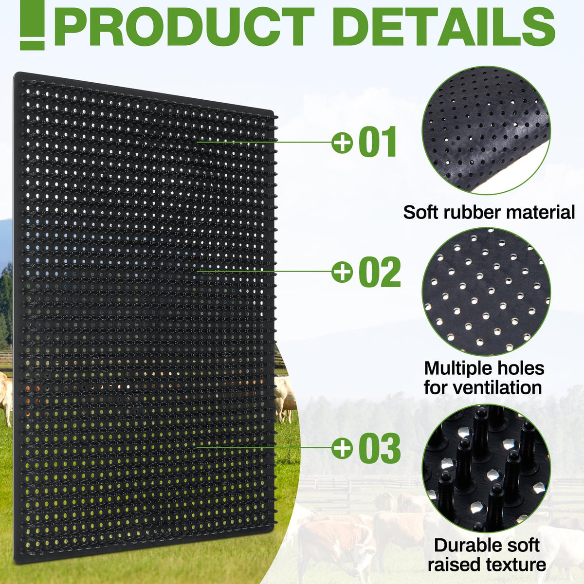 Teenyyou 4 Pack Horse Scratching Post Pad Equine & Bovine Massage Brush ...
