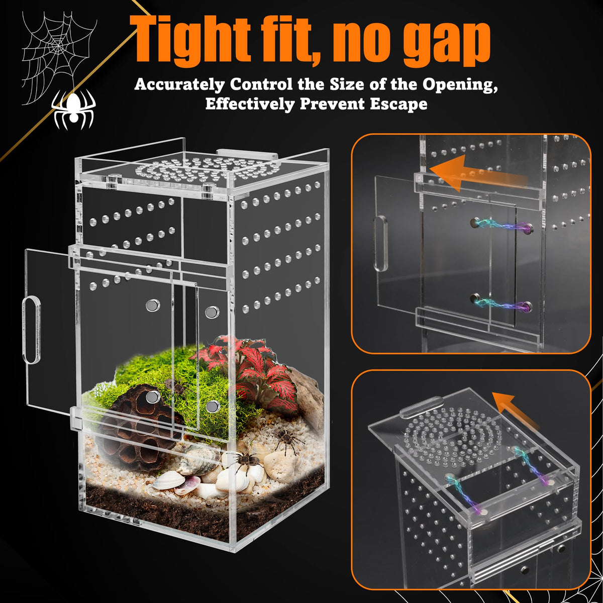 Zhaoyao Acrylic Jumping Spider Enclosure Tarantula Enclosure, Full Tra ...
