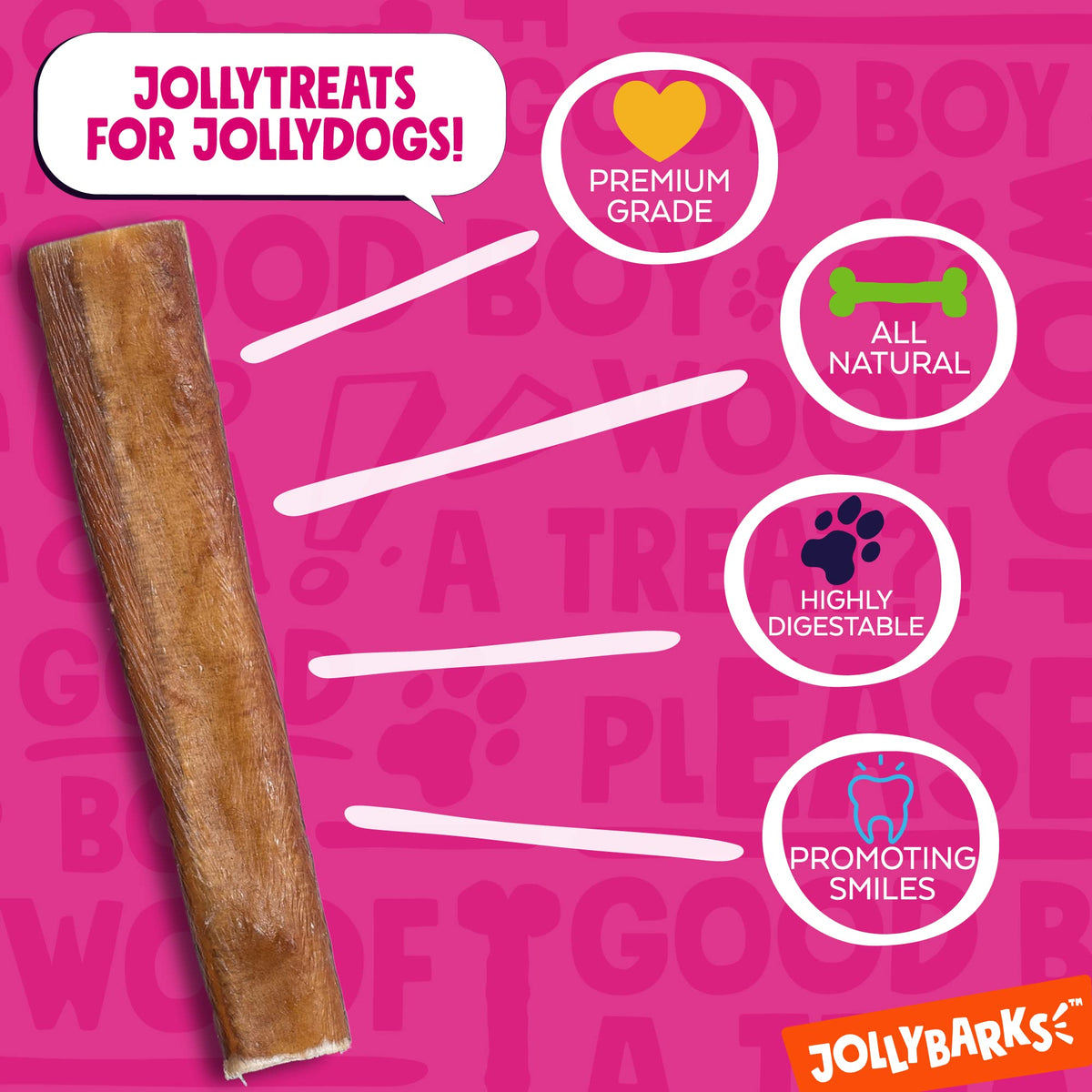 Jolly Barks Bully Sticks for Small Dogs | All Natural, Single ...