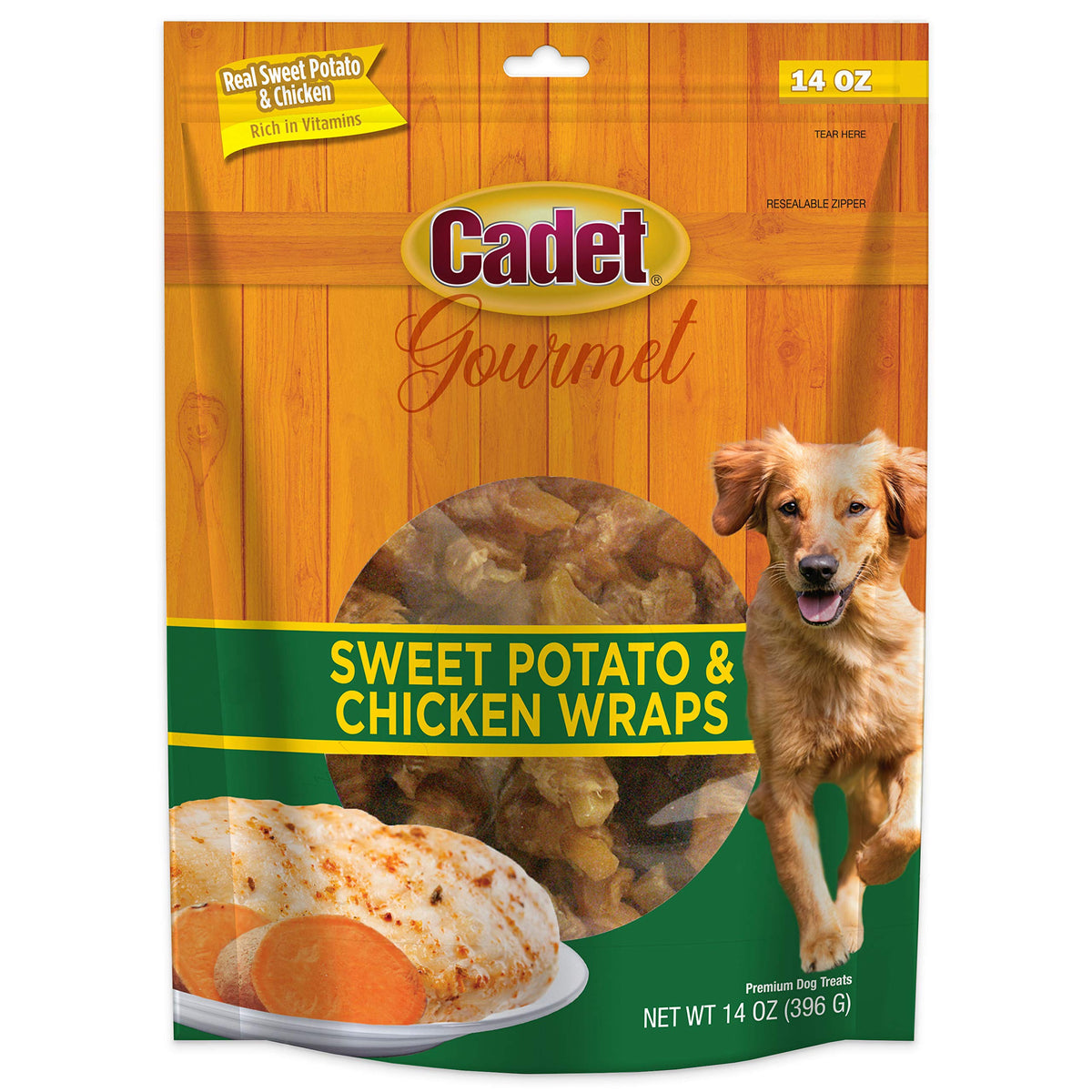 Cadet Gourmet Sweet Potato & Chicken Wraps Dog Treats - Healthy & Natu ...