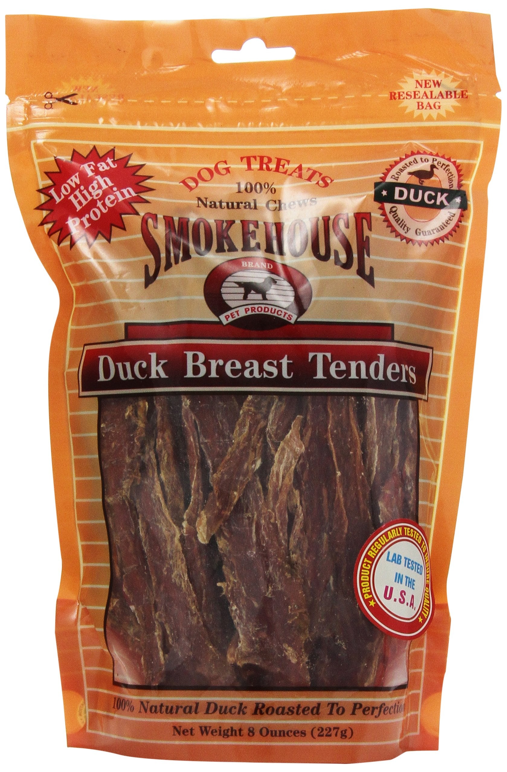 Smokehouse 100-Percent Natural Duck Breast Tenders Dog Treats, 8-Ounce ...