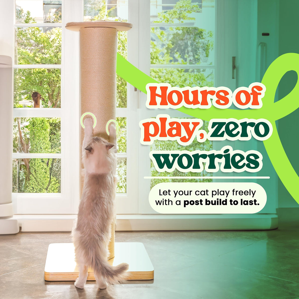 Konelcare 50'' Tall Cat Scratching Post, Extra-Large Cat Scratch Post ...
